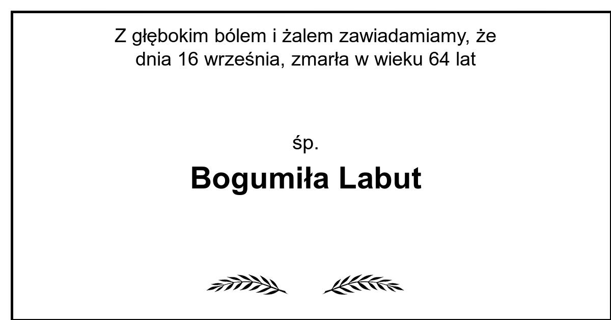 Nekrolog: Bogumiła Labut